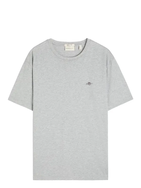 Gant Logo-embroidered Cotton T-shirt - Grey