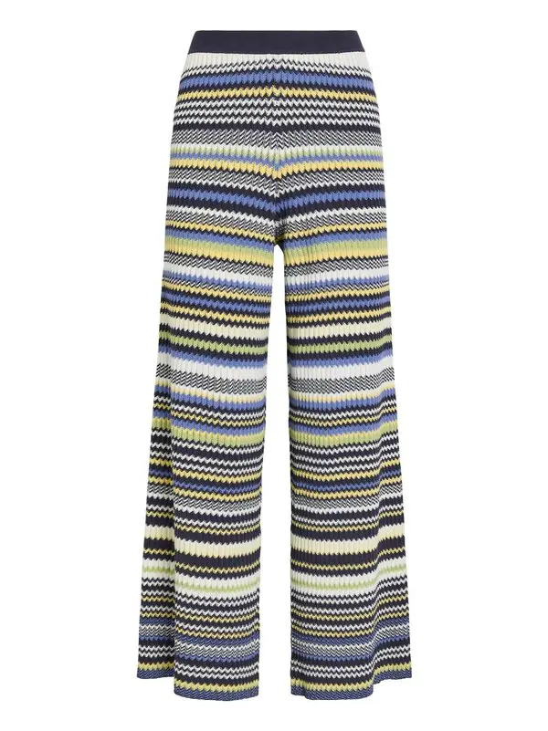 Simkhai Farrah Chevron Knit Trousers - Navy