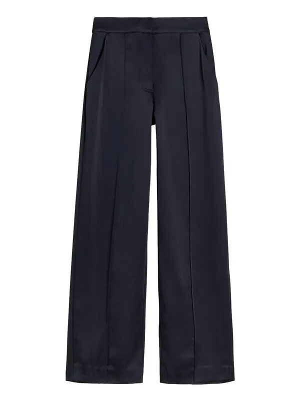 Simkhai Kyra Wide-leg Satin-crepe Trousers - Navy