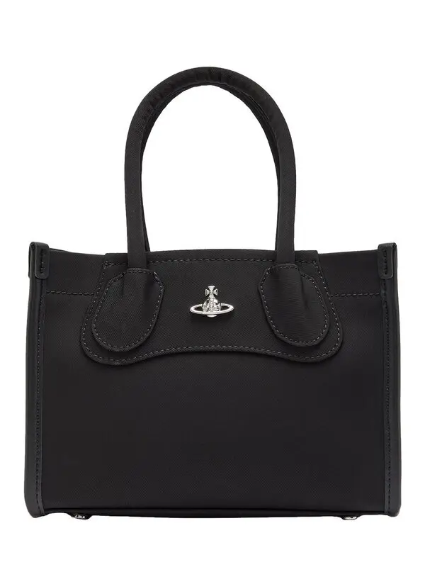 VIVIENNE WESTWOOD Troy Small Twill Tote Bag - Black