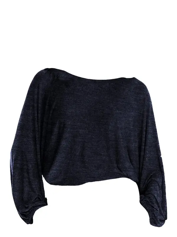 CARLTON JONES Voluminous Bamboo Sleeves With Elastic Cuff - Blue