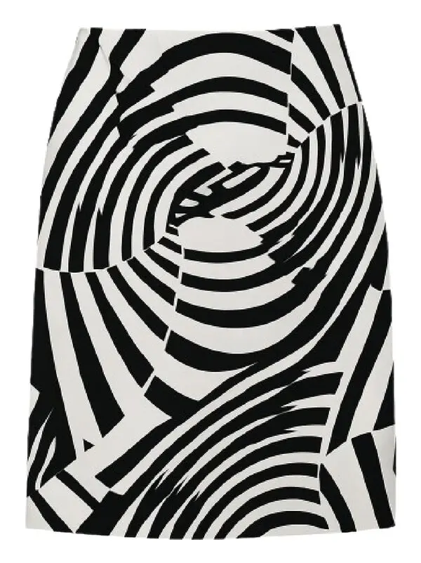 CONQUISTA Graphic Print Pencil Skirt - Black