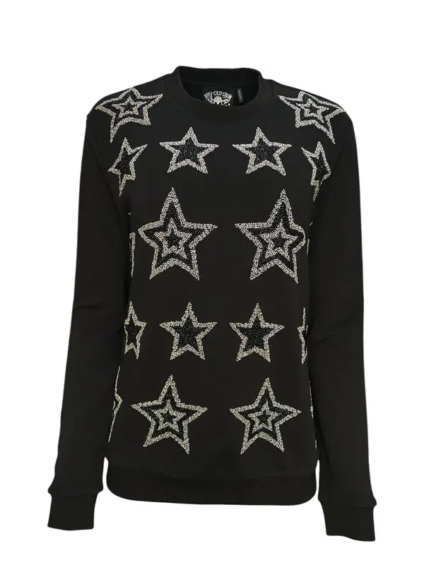 ANY OLD IRON Hand-beaded Star Sweatshirt - Black/silver