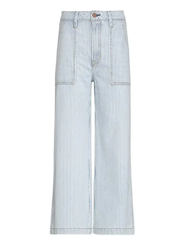 NOEND Avery Cropped Wide-leg Trousers - Blue