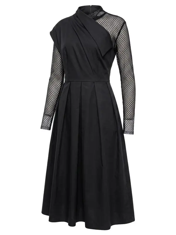 LARISA DRAGNA Audrey Dress With Tulle Sleeves - Black