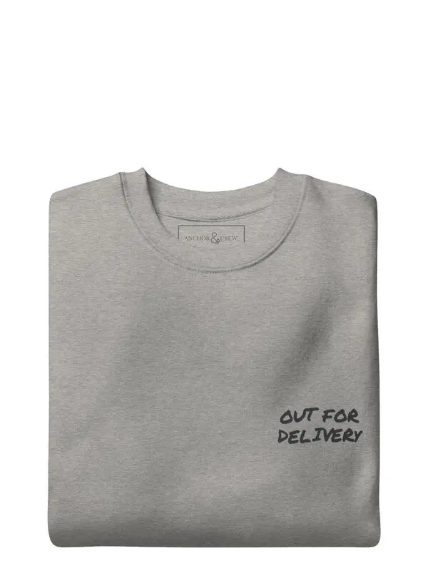 ANCHOR & CREW Heather Out For Delivery Annotations Organic Cotton Sweatshirt - Grey