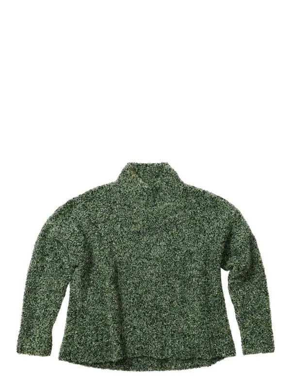 LINDSAY NICHOLAS NEW YORK Bouclé Mock-neck Knit Sweater - Green