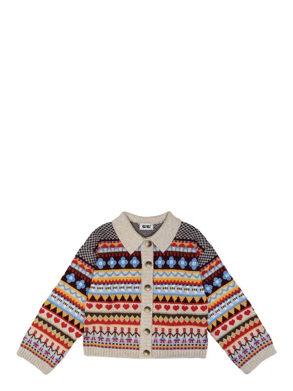 GIGI KNITWEAR Multicolor Bee Garden Cardigan - Brown
