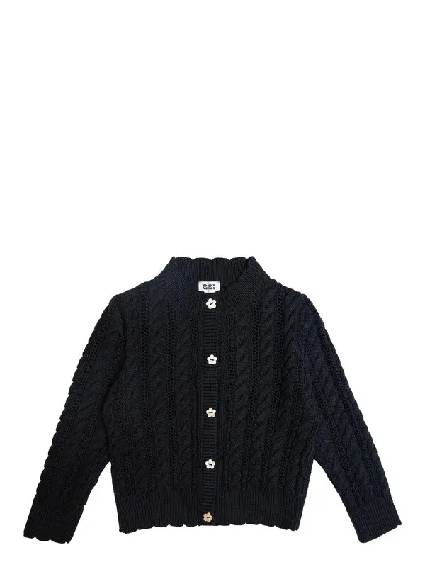 GIGI KNITWEAR Ailis Eyelet Cardigan - Black