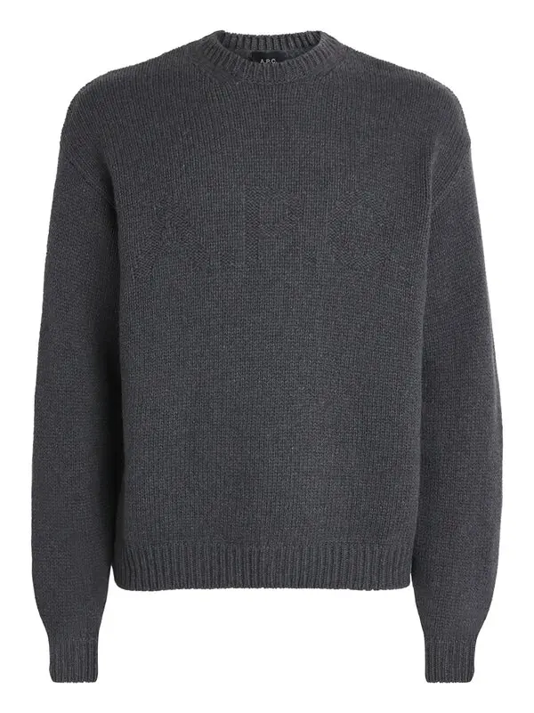 A.p.c. Wool Logo George Sweater - Black