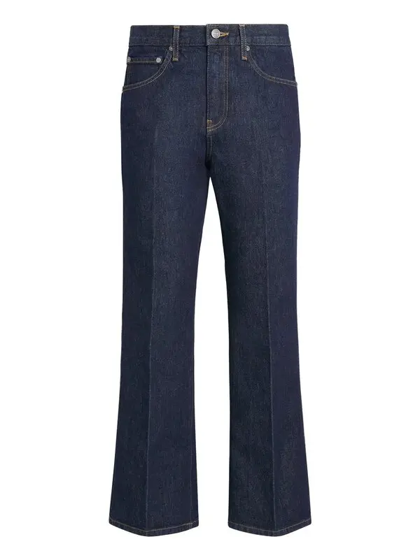 Khaite Clara Cropped Flared Jeans - Blue