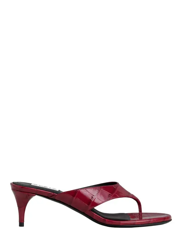Alaïa Croc-embossed Leather Thong Mules 55 - Red