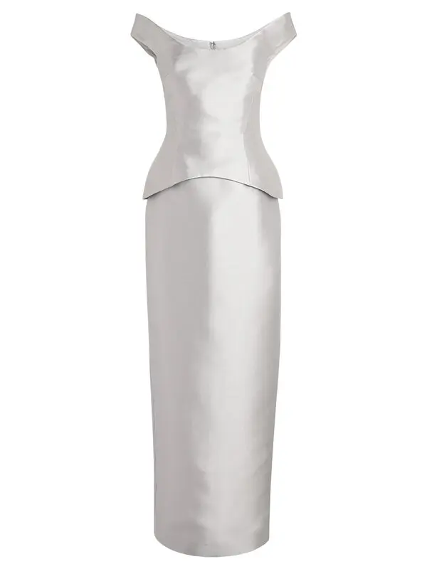Solace London Off-the-shoulder Gown - Silver