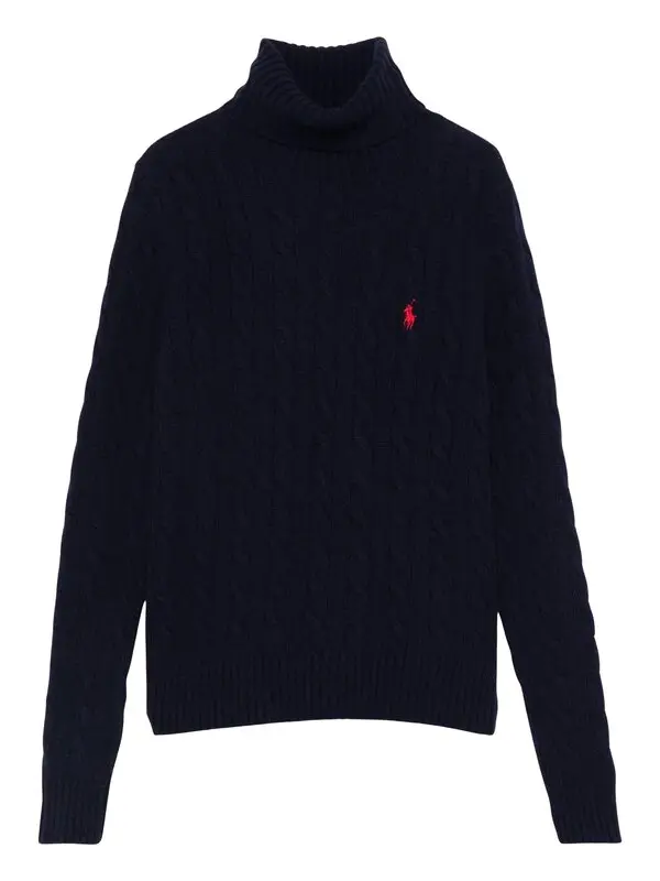 Polo Ralph Lauren Cable Knit Turtleneck Sweater - Blue