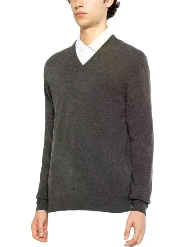 N.peal Burlington V-neck Cashmere Sweater - Grey