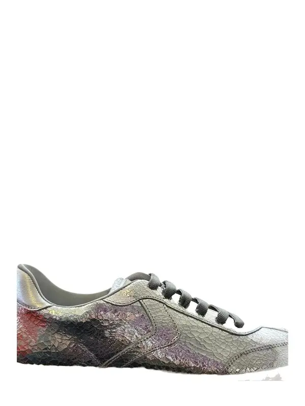 VOILE BLANCHE Cracked Effect Lace-up Sneakers - Silver