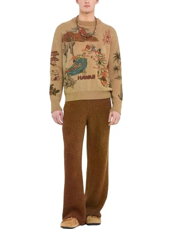 Alanui Graphic Print Knit Sweater - Brown