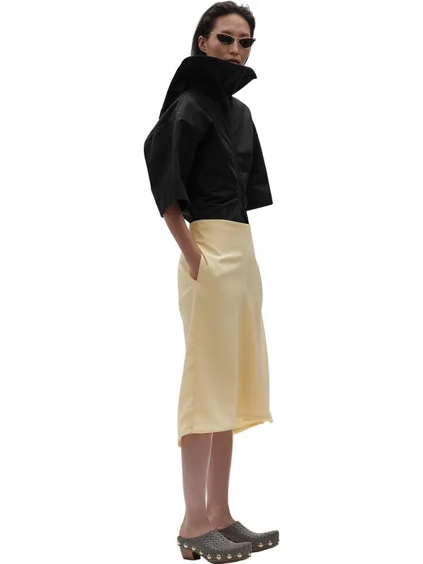 Bottega Veneta Silk And Viscose Toile Midi Skirt - Solstice