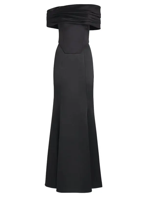 Solace London Alta Off-the-shoulder Gown - Black
