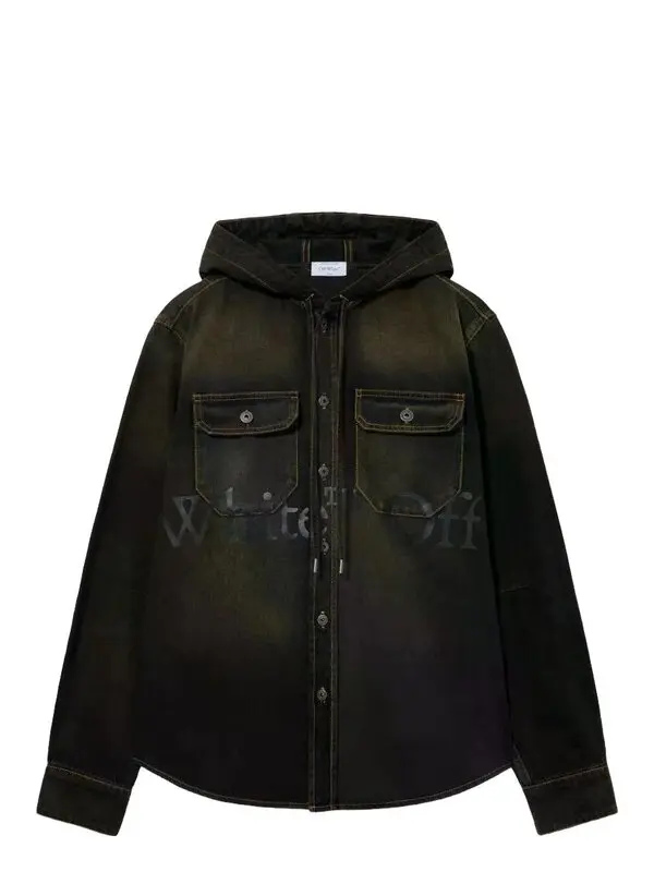 Off-White Bookish Hooded Denim Jacket - Black
