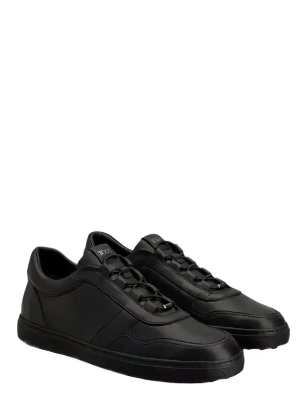 TOD'S Panelled Leather Lace-up Sneakers - Black