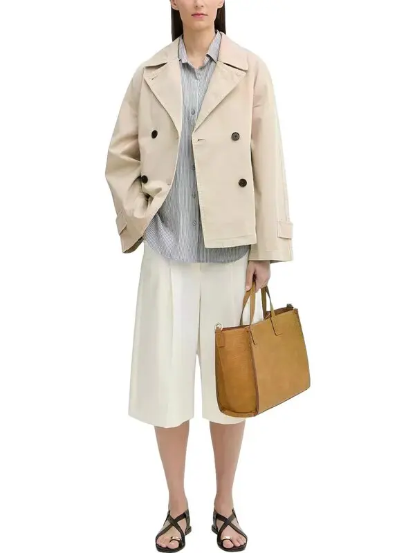 Marc O'polo Double-breasted Cropped Coat - Neutrals