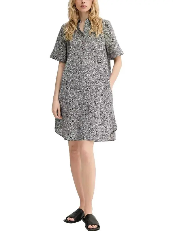 Marc O'polo Butterfly Print Midi Shirt Dress - Black