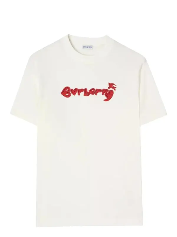 Burberry Heart-logo Cotton T-shirt - Neutrals