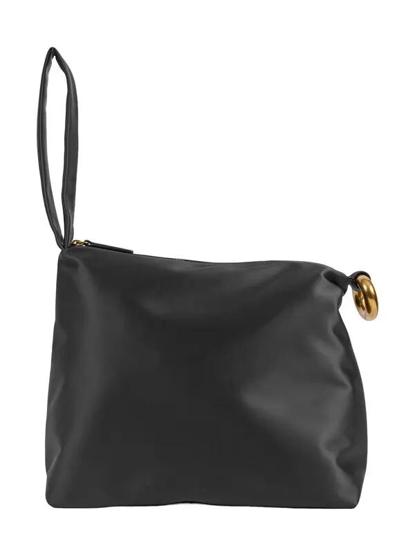 BY MALENE BIRGER Isadora Satin Clutch With Hoop Handle - Black