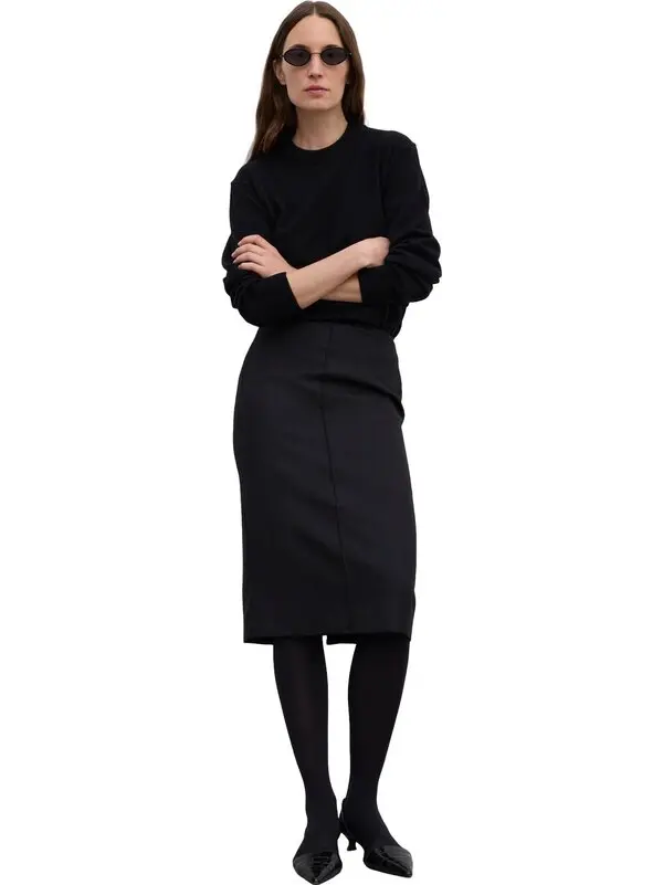 HOUSE OF DAGMAR Pencil Midi Skirt - Black
