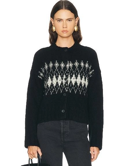 Altuzarra Fair Isle Knit Button-front Cardigan - Black