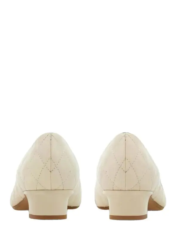 FERRAGAMO Quilted Vara Bow Pumps - Neutrals