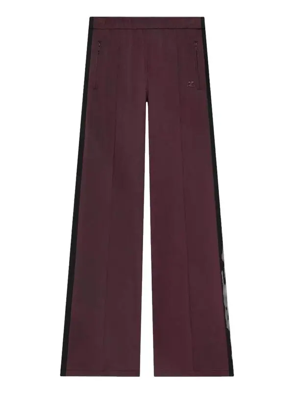 COURREGES Bicolor Side-stripe Wide Leg Track Pants - Red