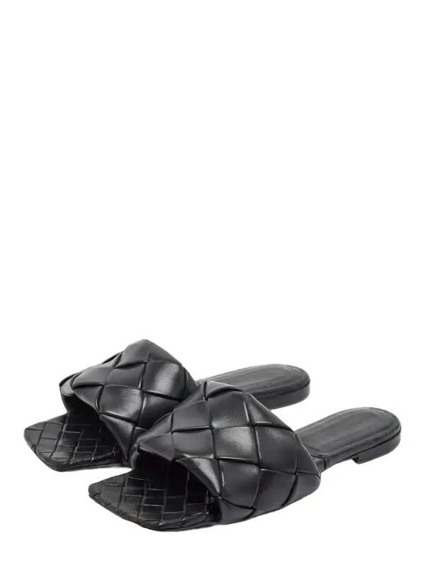 Bottega Veneta Lido Intrecciato Sandals - Black
