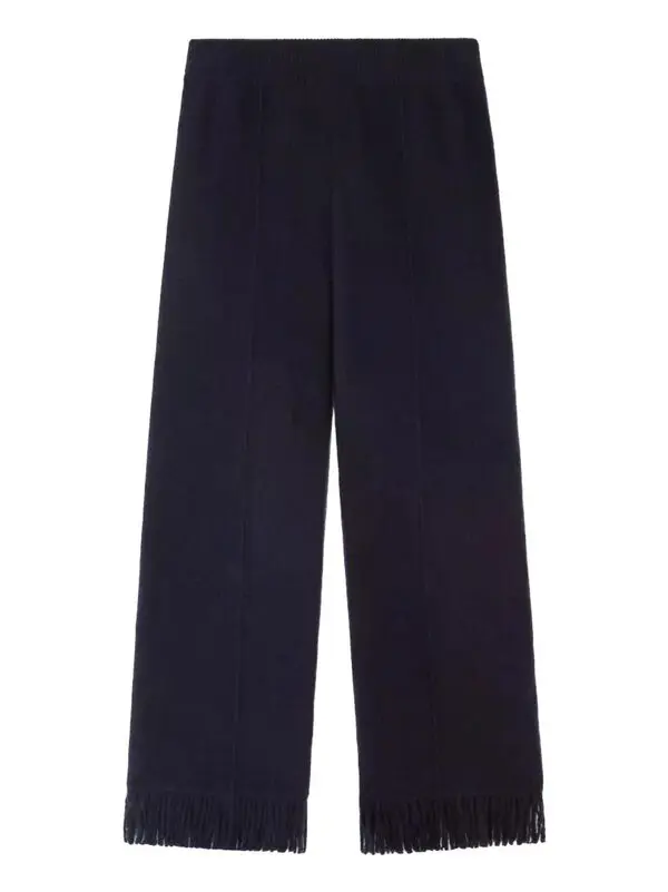 Alanui Milano Stitch Fringed Hem Trousers - Blue