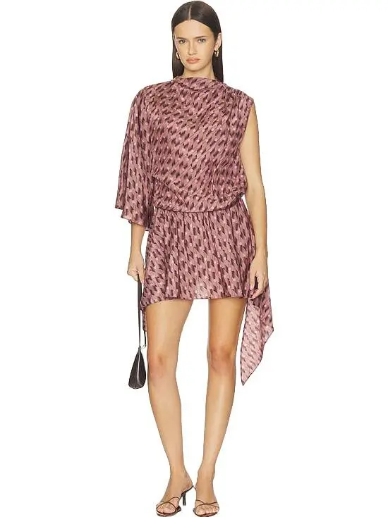 L'academie Chantelle Mini Dress In Printed Habotai - Multi