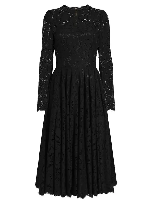 Dolce & Gabbana Lace Midi Dress - Black