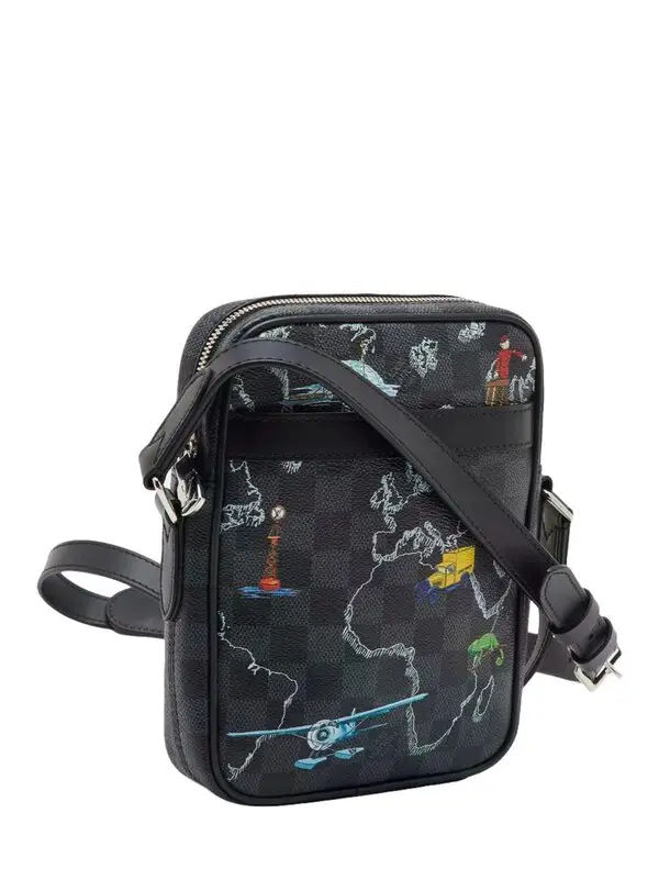 LOUIS VUITTON 2019 Renaissance Map Danube Shoulder Bag - Black