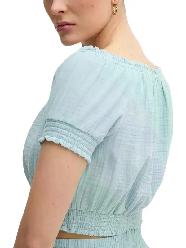 Dkny Cropped Short Sleeve Top - Blue