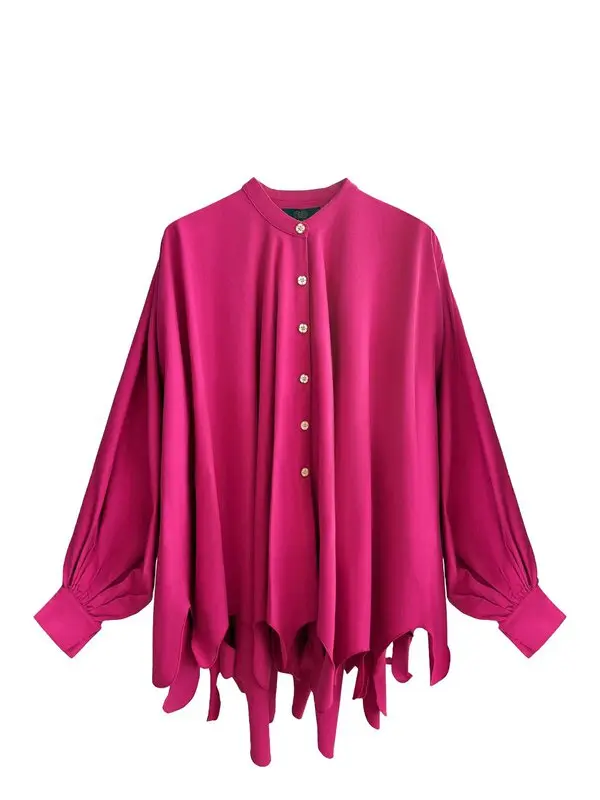 1964 Sestra Shirt With Fringed Hem - Pink