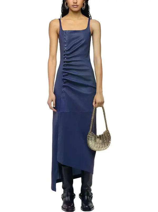 Rabanne Draped Snap-button Maxi Dress - Blue