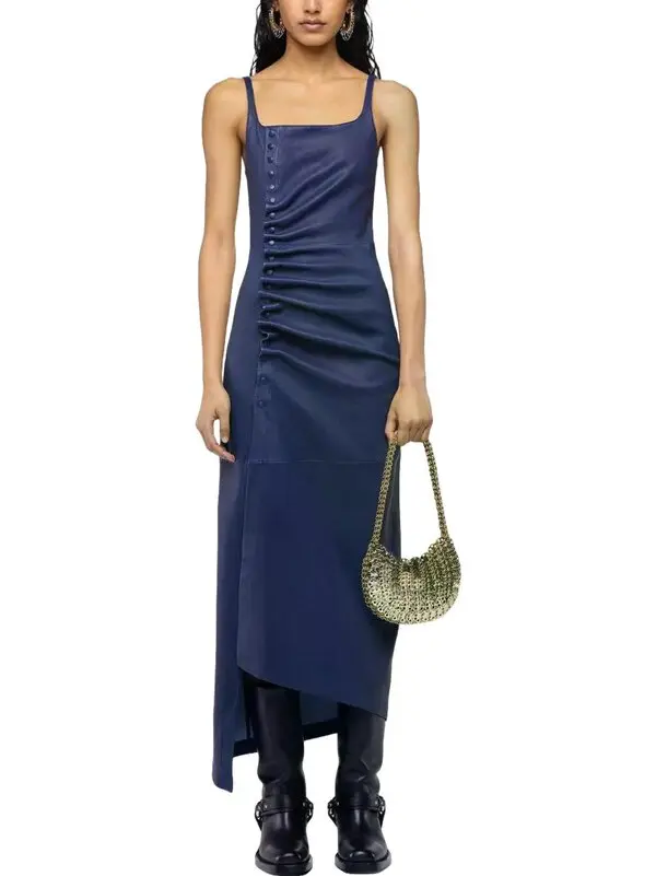 Rabanne Draped Snap-button Maxi Dress - Blue