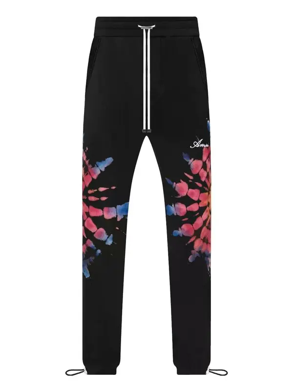 Amiri Tie-dye-print Track Pants - Black