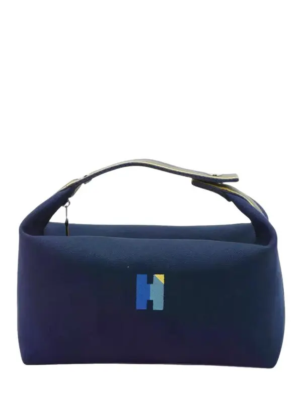Hermès Toile Bride A Brac Pavillon Case Vanity Bag - Blue