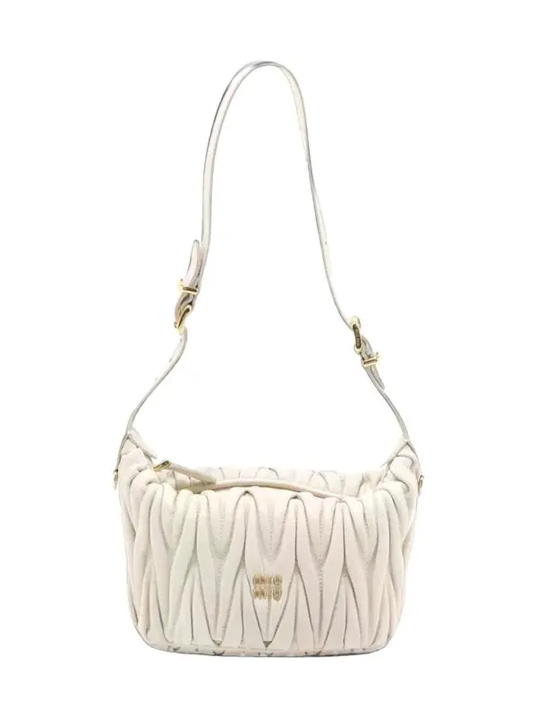 Miu Miu Matelasse Nappa Shoulder Bag - Neutrals