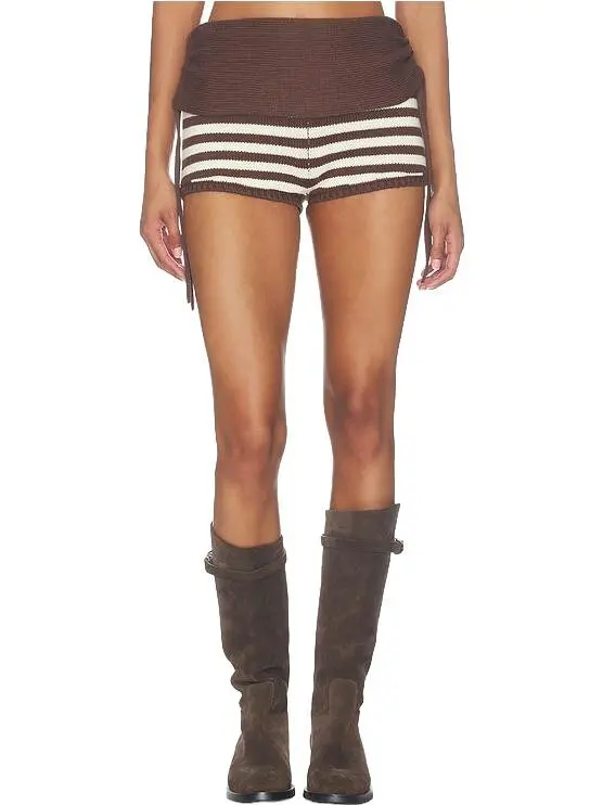 LOVERS AND FRIENDS Pauley Knit Short - Brown