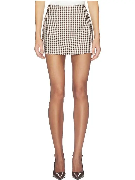 MAUDE CLUB Emily Skort Gingham - Brown