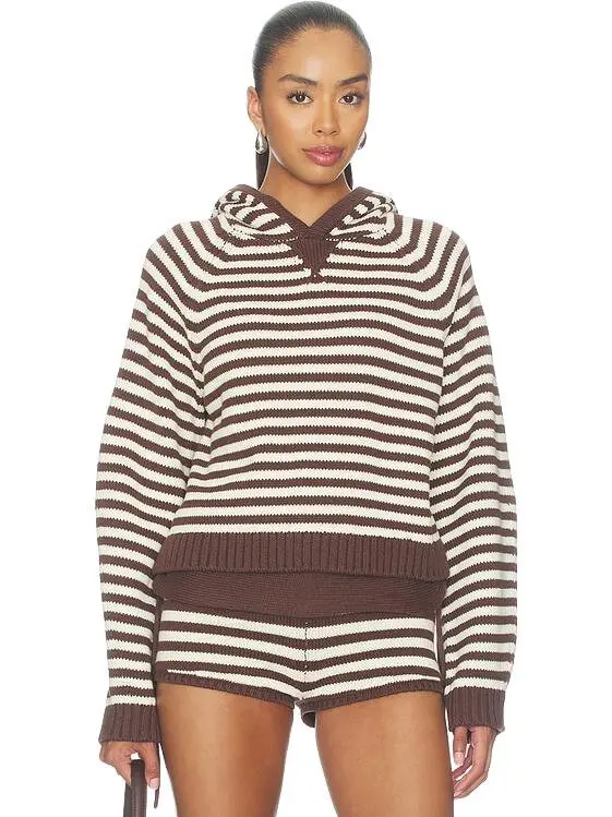 LOVERS AND FRIENDS Pauley Knit Hoodie - Brown