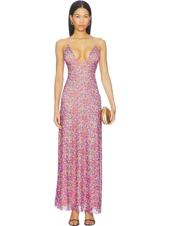 AFRM Romy Printed Maxi Dress - Pink