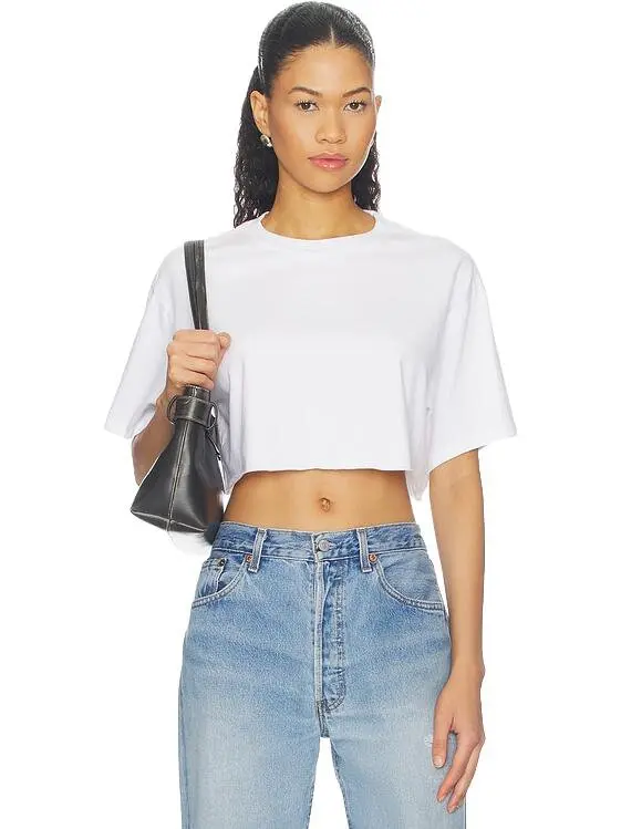 RE/DONE 90s Cropped Easy Tee In . Also - Ivory